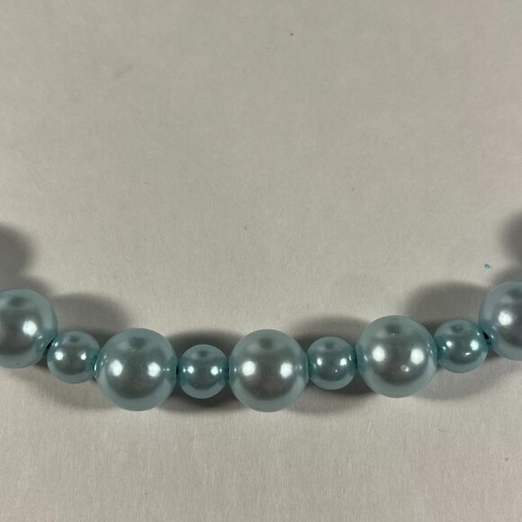 Jewelry | Light Blue Faux Pearl Bead Necklace 8mm And 1mm Beads Nwt ...